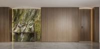 China Wood Grain Stainless Steel Interior Wall Decoration Sheet Modern Wall Panel for sale