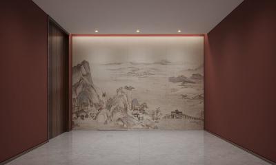 China Light Stainless Steel Wall Panels with Chinese Landscape Art for sale