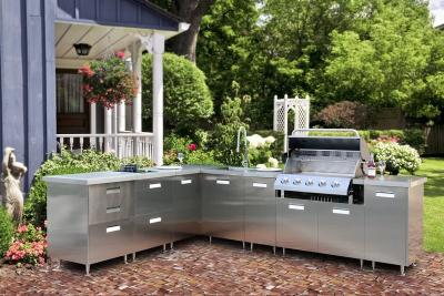 China Stainless Steel Outdoor Cabinet With 5-Burner BBQ Grill for sale