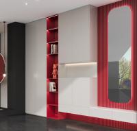 China Wall Mounted Stainless Steel Shoe Cabinet with Mirror and LED Lighting for sale