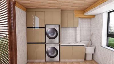 China Gallo Color Stainless Steel Laundry Cabinets With Washer Dryer Combo And Ceramic Sink for sale
