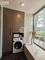 China Rose Gold Stainless Steel Balcony Cabinet with Laundry Sink for sale