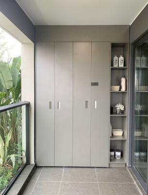 China Starry Gray Balcony Storage Unit Washing Machine And Dryer Cabinet Customizable for sale