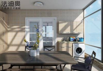 China Light Oak Wood Grain Stainless Steel Laundry Room Cabinets for sale