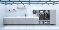 China Stainless Steel Laundry Cabinet with White Quartz Countertop for sale