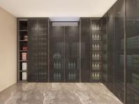 China Black Glass Stainless Steel Basement Storage Cabinet - Rose Gold for sale