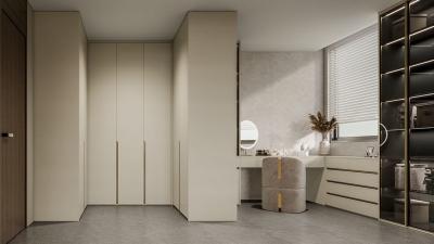 China White-Almond U-Shaped Wardrobe with Corner Vanity for sale