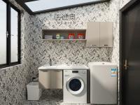 China Beige Stainless Steel Balcony Cabinet with Washing Machine Space for sale