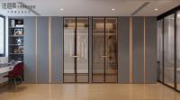China Meridian Grey Walk-In Closet with Vanity Area and Tea Crystal Glass for sale