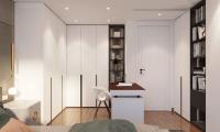 China White Stainless Steel Kids Wardrobe with Integrated Desk for sale