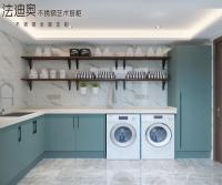 China Teal Stainless Steel Laundry Room Cabinet with Quartz Countertop for sale