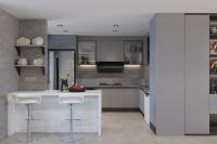 China Sleek And Functional Kitchen Cabinet With Fadior Starry Grey Finish for sale