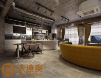 China Industrial Stainless Steel Kitchen with Butterfly Island in Metallic White for sale