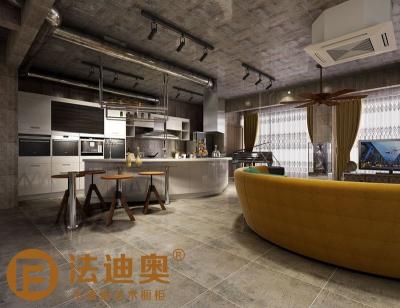 China Industrial Stainless Steel Kitchen with Butterfly Island in Metallic White for sale