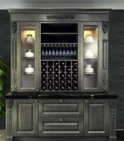 China Forest Green Stainless Steel Kitchen Cabinets with Island for sale