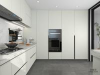 China White Elegance Kitchen Cabinets With High-Low Sintered Stone Countertops for sale