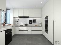 China White Elegance Kitchen Cabinets With High-Low Sintered Stone Countertops for sale