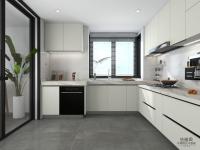 China White Elegance Kitchen Cabinets With High-Low Sintered Stone Countertops for sale