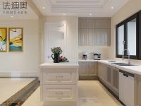 China Luxury Stainless Steel U-Shaped Kitchen With Island And Molded Panels for sale