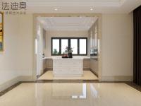 China Luxury Stainless Steel U-Shaped Kitchen With Island And Molded Panels for sale