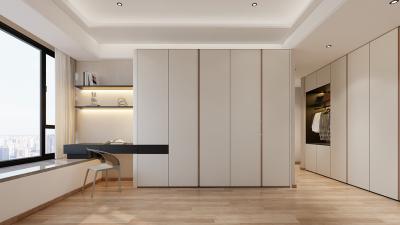 China White Stainless Steel Wardrobe with LED Lighting and Soft-Close Hinges for sale