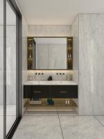 China Matte Black Stainless Steel Bathroom Vanity with LED Lighting for sale