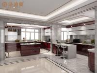 China Modern Double Kitchen Cabinet Luxurious Stainless Steel In Mahogany Finishired Elegance And Timeless Sophistication Forest Green Kitchen Cabinets for sale