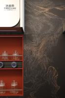 China Modern Beige Stainless Steel Kitchen Cabinet With Spanish Sintered Stone for sale