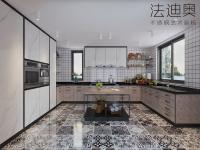 China White Marble Stainless Steel Kitchen Cabinets with Black Countertop for sale