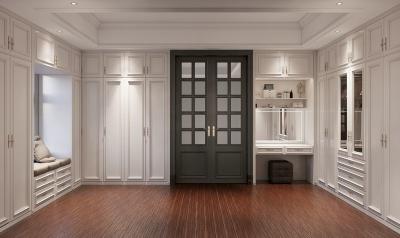 China French-Style White Stainless Steel Walk-In Closet with Vanity for sale