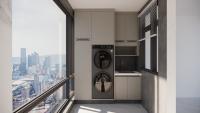 China Green Bean Gray Stainless Steel Balcony Storage Cabinet for sale