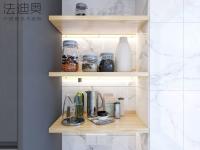 China Modern Luxury U-Shaped Sleek Gray Design Stainless Steel Kitchen Cabinet for sale