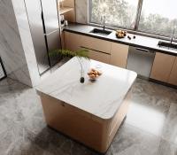 China Champagne Gold Stainless Steel Kitchen Cabinets With Island for sale