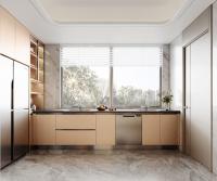 China Champagne Gold Stainless Steel Kitchen Cabinets With Island for sale