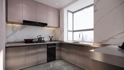 China Pink & Original Finish Stainless Steel Kitchen Cabinets U-Shaped for sale