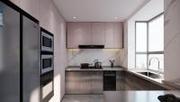 China Pink & Original Finish Stainless Steel Kitchen Cabinets U-Shaped for sale