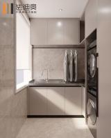 China Beige Stainless Steel Laundry Cabinet with Integrated Sink for sale