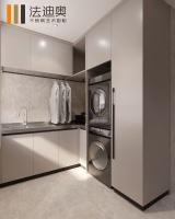 China Beige Stainless Steel Laundry Cabinet with Integrated Sink for sale
