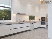 China Premium Stainless Steel U-Shaped Kitchen Cabinet With Extra-High Wall Cabinets for sale