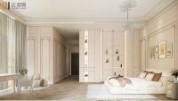 China Arched Stainless Steel Bedroom Wardrobe with Integrated Desk for sale