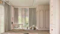 China Arched Stainless Steel Bedroom Wardrobe with Integrated Desk for sale