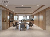 China Modern Stainless Steel Kitchen Cabinet With Wood Grain Finish And Curved Island for sale