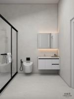 China Timeless White Stainless Steel Wall-Mounted Bathroom Vanity With Mirror Cabinet for sale