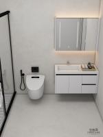 China Timeless White Stainless Steel Wall-Mounted Bathroom Vanity With Mirror Cabinet for sale
