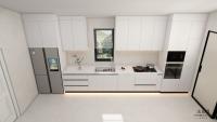 China White Stainless Steel Kitchen Cabinets One-Wall with Appliances for sale