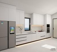 China White Stainless Steel Kitchen Cabinets One-Wall with Appliances for sale