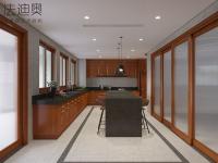 China New Chinese Style Wood Grain Kitchen Cabinet With Floor-Standing Island for sale