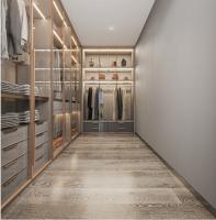 China L-Shape Stainless Steel Walk-In Wardrobe with Glass Doors for sale