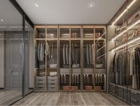 China L-Shape Stainless Steel Walk-In Wardrobe with Glass Doors for sale