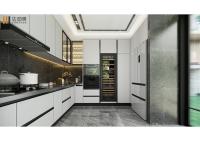 China U-Shaped Stainless Steel Kitchen Cabinet with Wine Cooler for sale